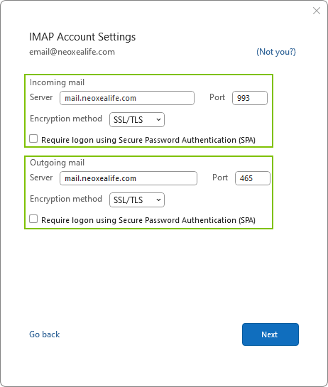 Setup an Email Account with Outlook using IMAP (Windows PC) - Neoxea ...