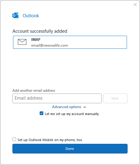 Setup an Email Account with Outlook using IMAP (Windows PC) - Neoxea ...